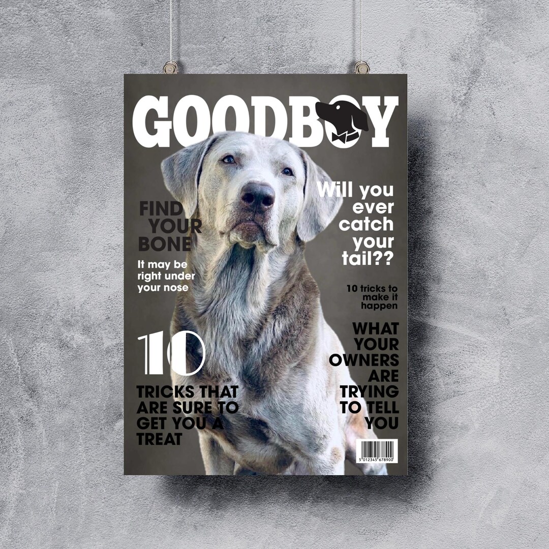 Dog Magazine Cover Poster - Satin Posters, Matte Wall Art, Animal Lover ...