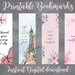 Pink Printable Bookmarks/ Feminine Pink Digital Bookmark Set/ Printable ...
