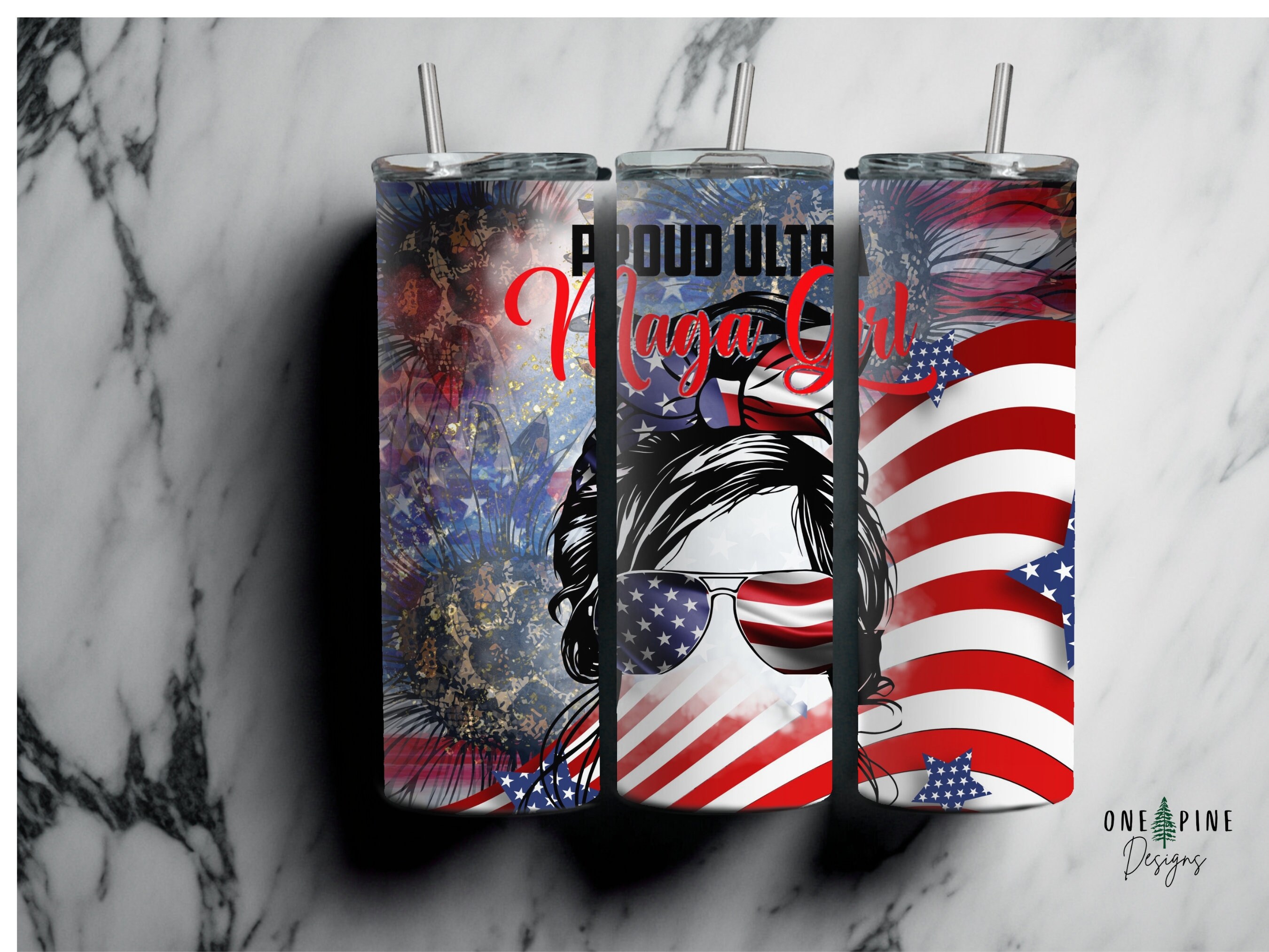 Proud Ultra MAGA Girl Wrap/ 20 Oz Skinny Tumbler Wrap/ Straight Tumbler ...