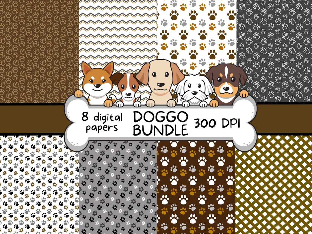 Dog Digital Paper / Scrapbooking Digital Paper Bundle// 12 X 12 ...