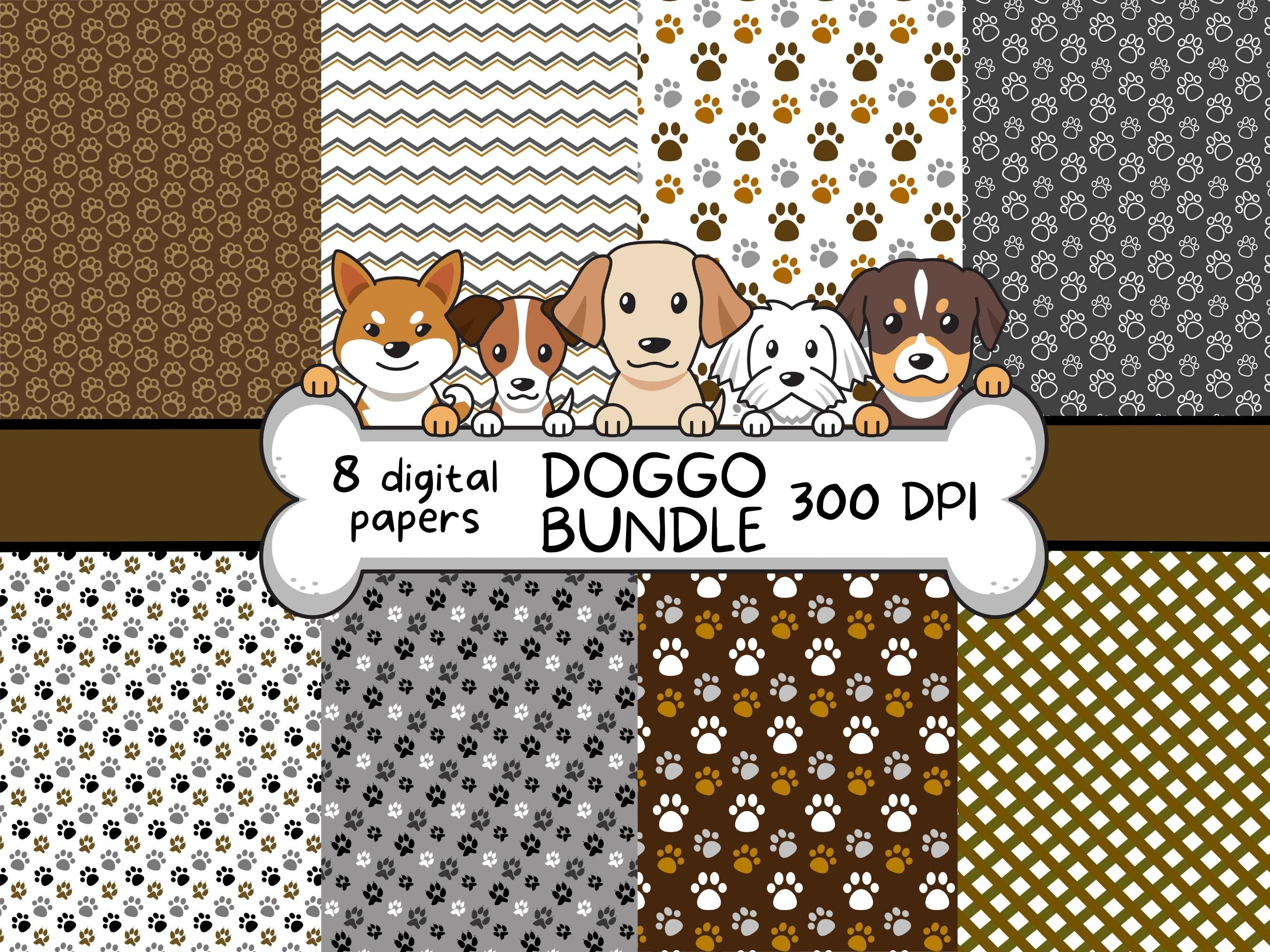 Doggo Dog Digital Paper Background/ Scrapbooking Digital - Etsy