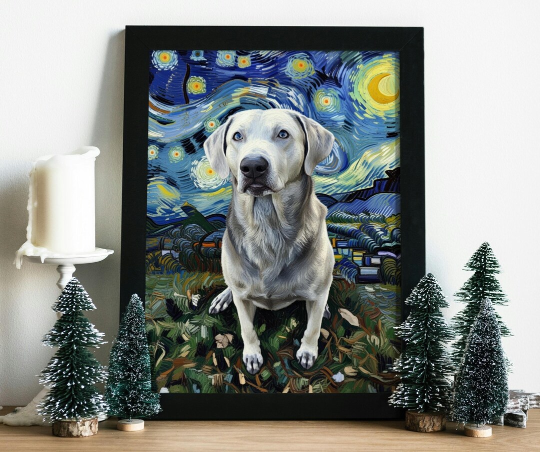Custom Pet Portrait Poster | Van Gogh Starry Night Style, Fine Art ...