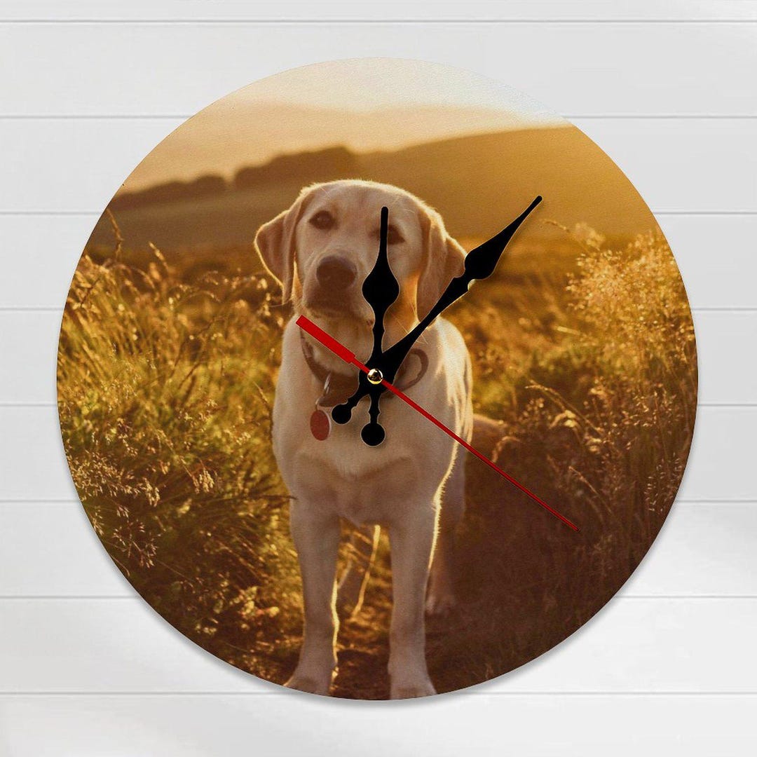 Labrador Modern Wooden Wall Clock Without Scales, 10" Dog Lover Home ...