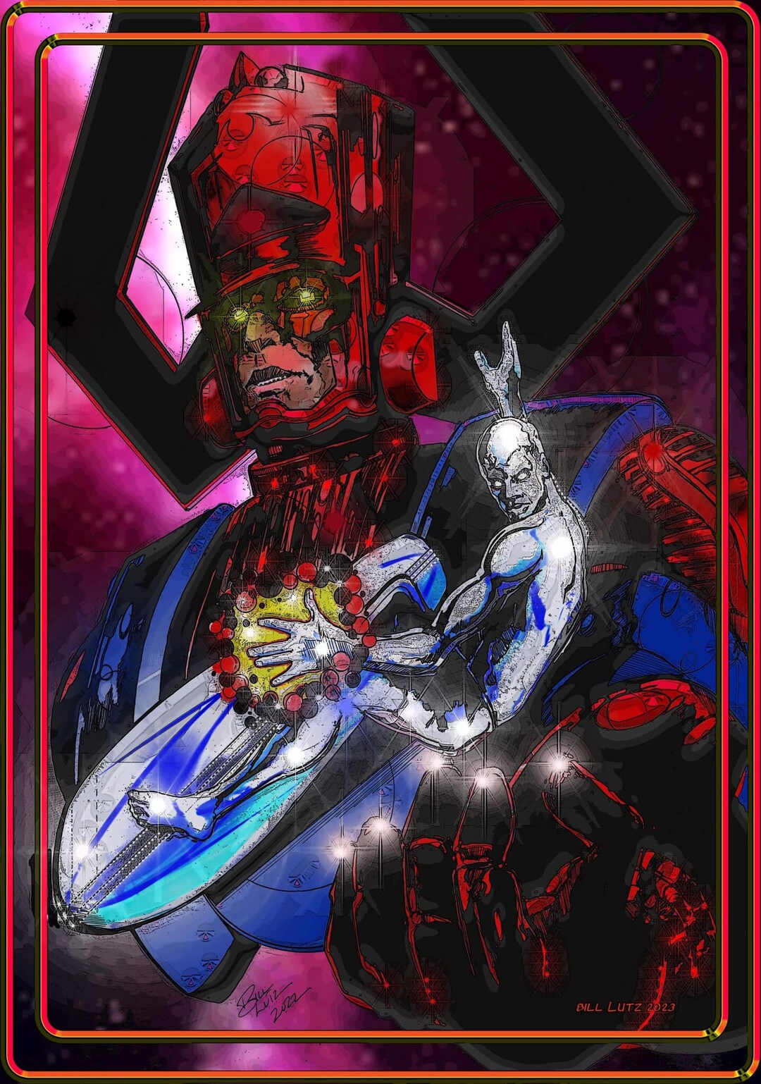 Galactus and the Silver Surfer Poster Print Marvel MCU Fantastic Four ...