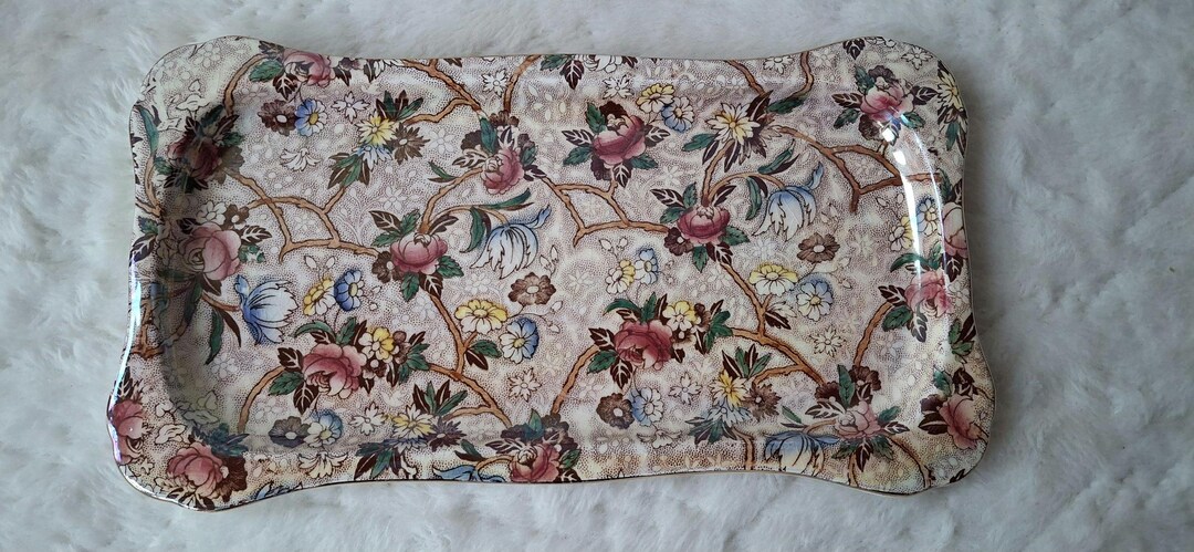 Vintage / Antique Maling Lustre Ware Chintz Serving Tray - Etsy New Zealand