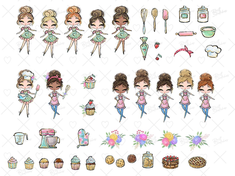 Bakery Clipart Mom Baking PNG Kitchen Supplies Sweets - Etsy