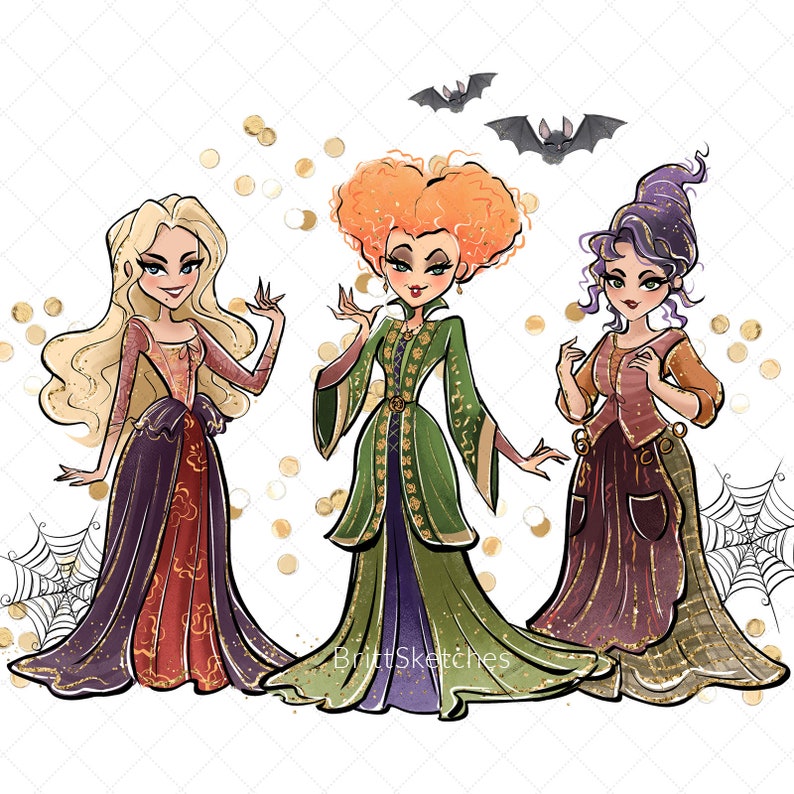 Hocus Pocus Clipart, Sanderson Sisters PNG, Witches, Halloween ...