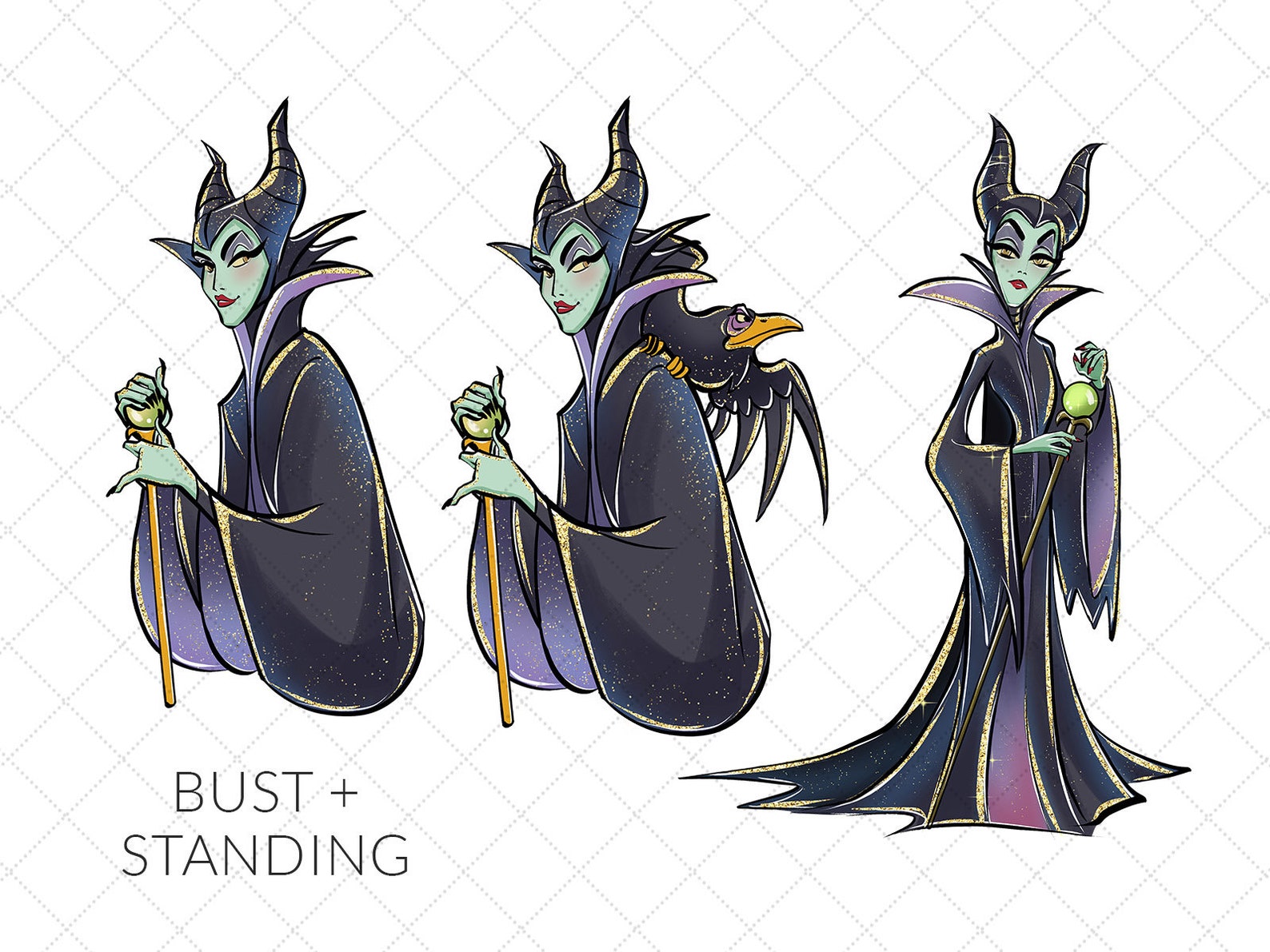 Female Villains Clipart, Fairytale PNG, Evil Characters, Handdrawn Kids ...