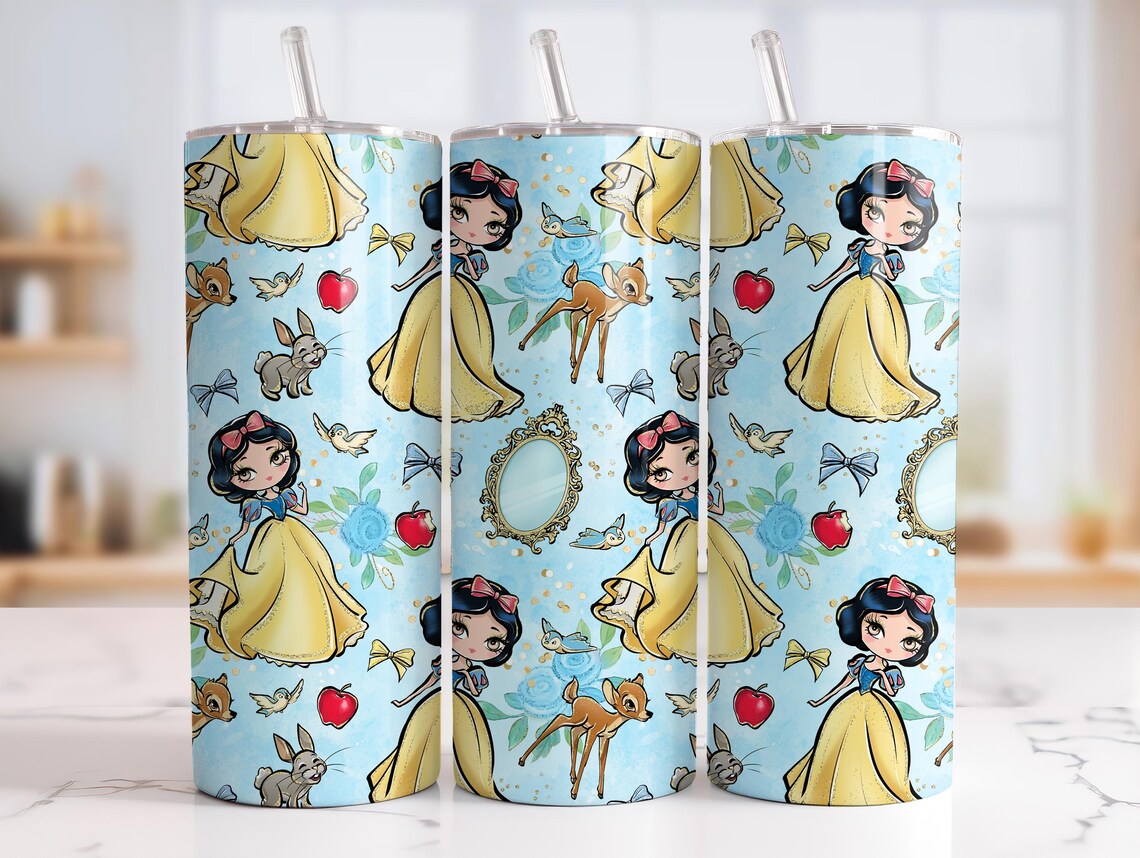 Snow White Seamless Pattern, Hand Drawn Digital Paper, Princess Art ...