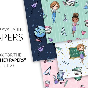 Teacher Clipart, Back to School, Female Educator Graphics, Stationery ...