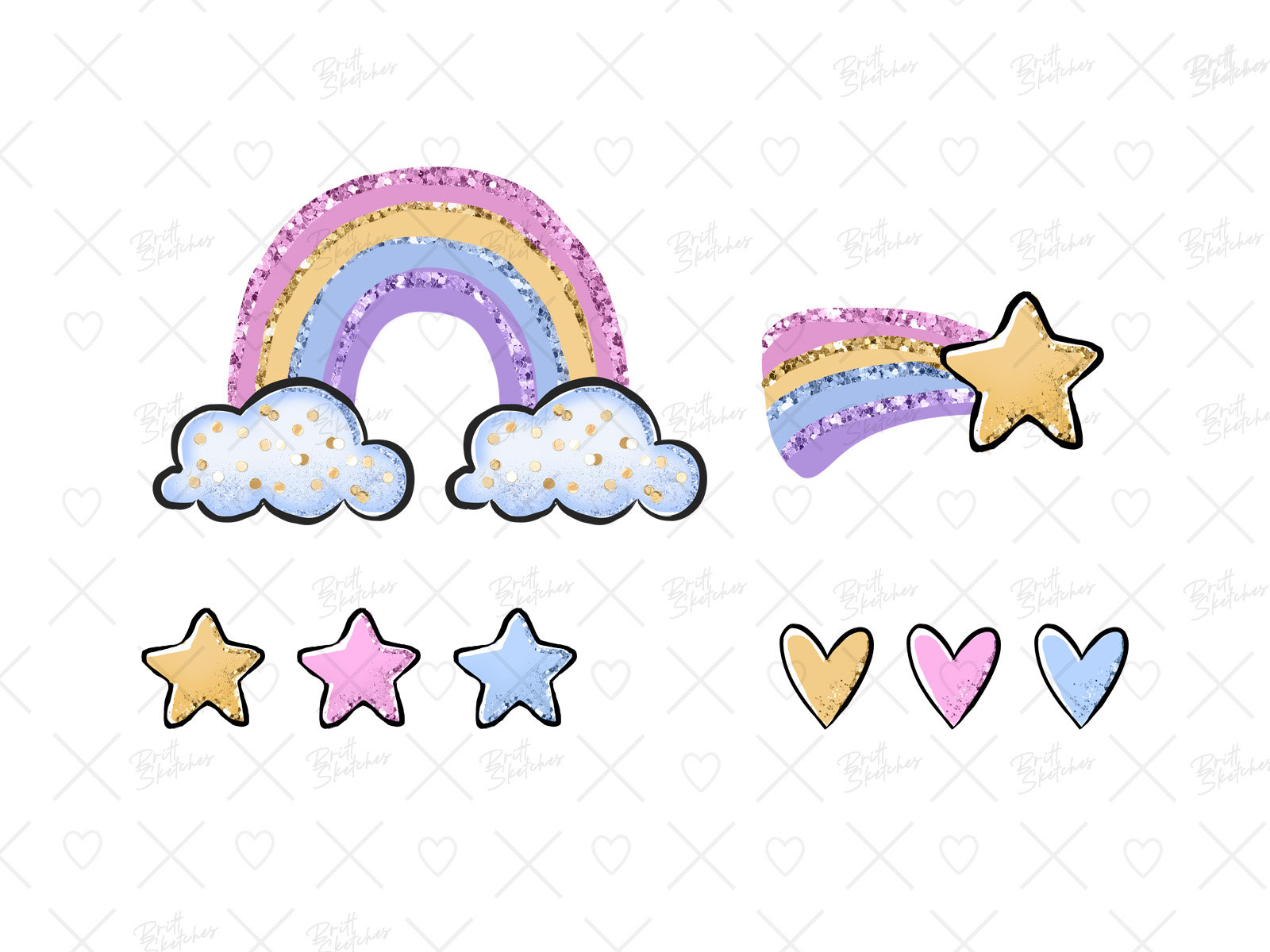 Rainbow Unicorn Clipart Unicorn PNG Glitter Sweets Rainbow - Etsy