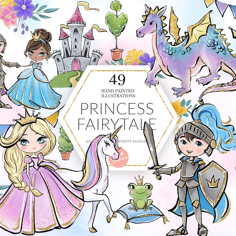Princess and Dragon - Etsy