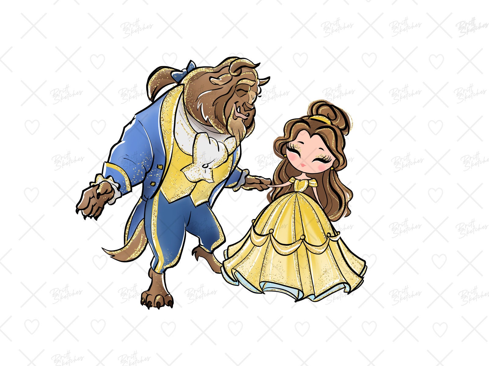 Cute Beauty And The Beast Drawing