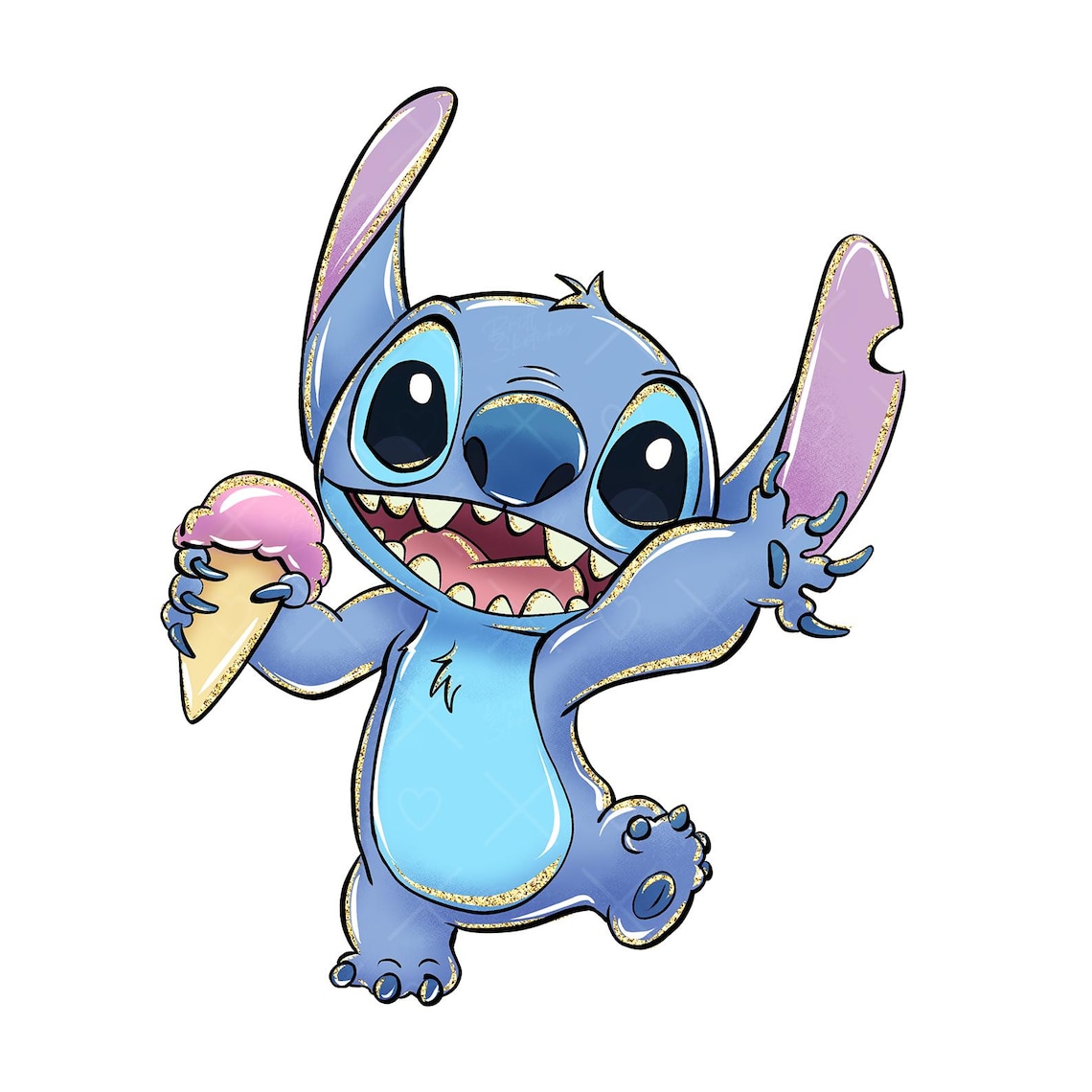Imágenes prediseñadas de Stitch, Stitch PNG, Stitch con helado, arte ...