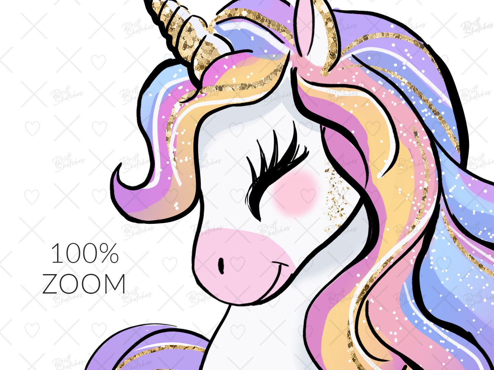 Rainbow Unicorn Clipart Unicorn Png Glitter Sweets Rainbow Etsy