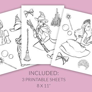 Wicked Coloring Book and PNG, Hand Drawn Lineart for Printing, Elphaba ...