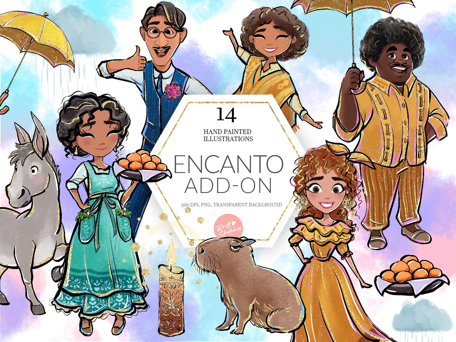 Encanto Clipart Julieta PNG Pepa Augustin Camilo Felix - Etsy Hong Kong