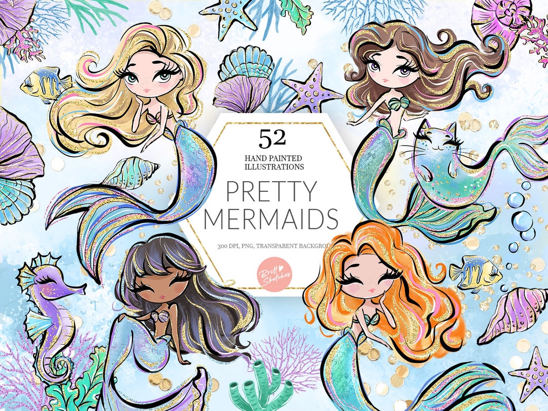 Sirena Clipart, Merkitty, Océano, Glitter, Sirena PNG, Caballito de mar ...