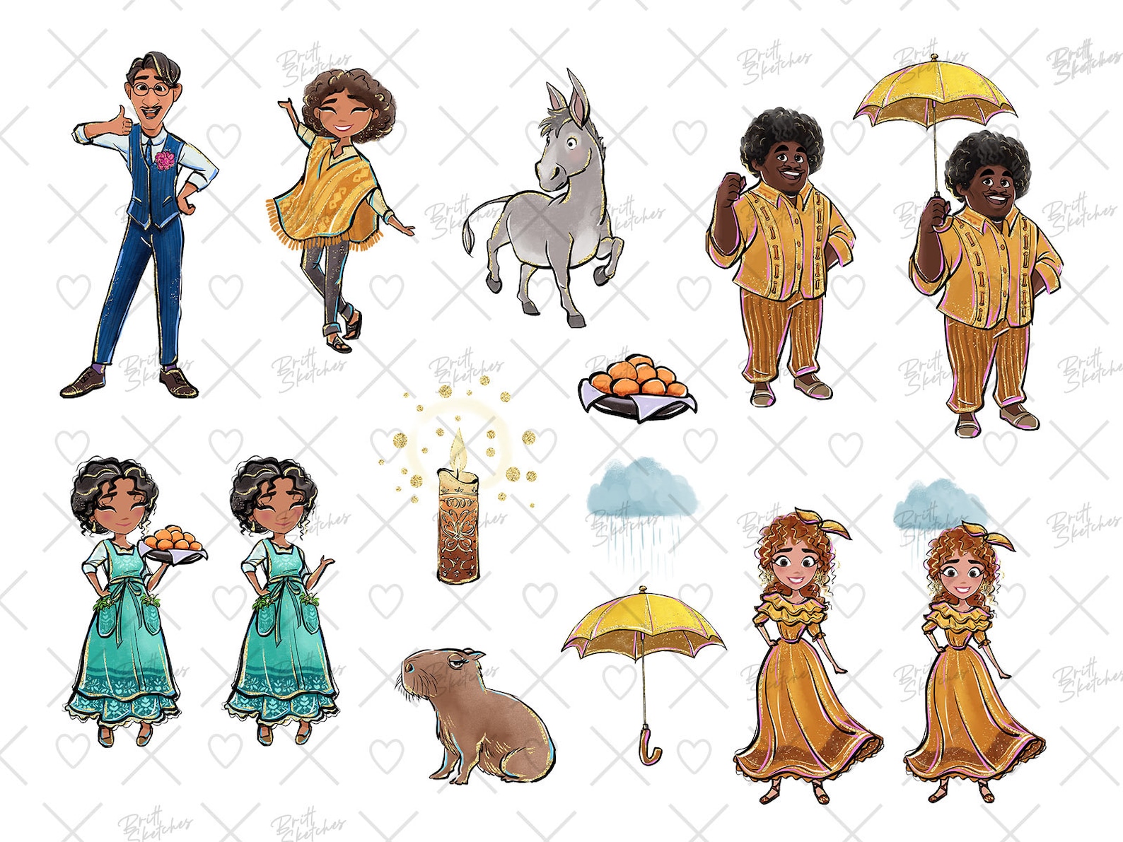 Encanto Clipart Julieta PNG Pepa Augustin Camilo Felix - Etsy Singapore