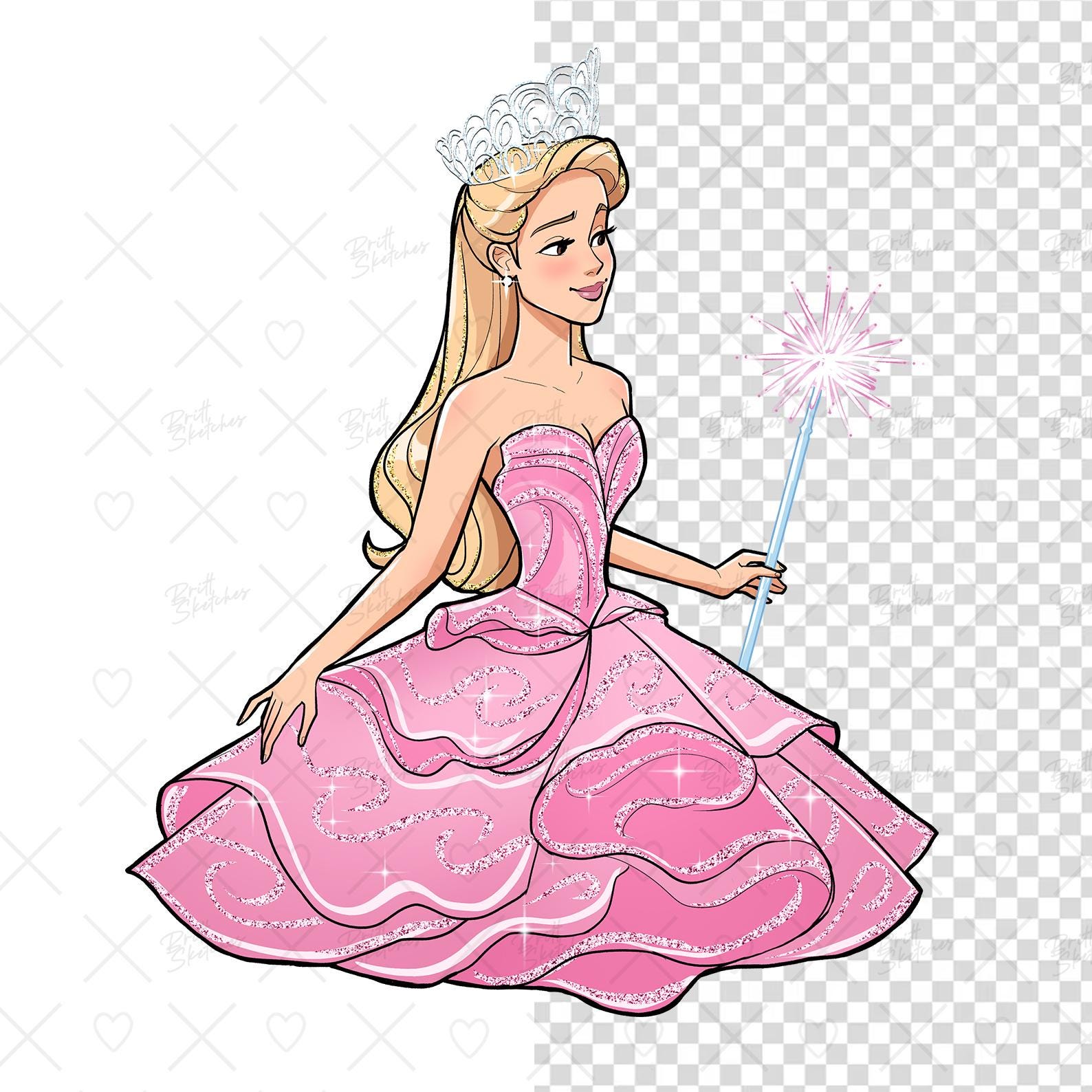 Glinda Clipart, Glinda PNG, Wicked Movie Art, Pink Witch, Watercolor ...