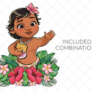 Moana Clipart, Polynesian Princess PNG, Maui, Heihei, Pua, Baby Moana ...