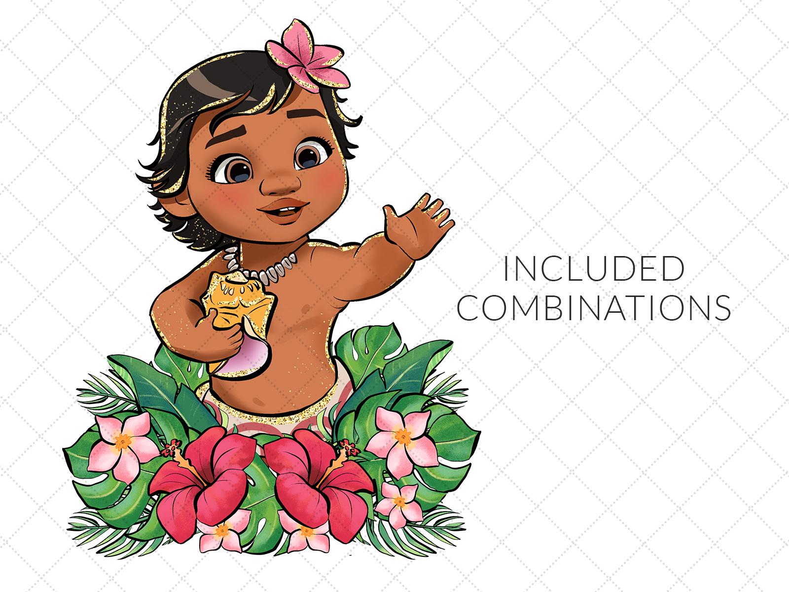 Moana Clipart, Polynesian Princess PNG, Maui, Heihei, Pua, Baby Moana ...