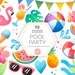 Pool Party Clipart - Watercolor Summer Instant Download - Tropical ...