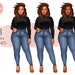 Fashion Girl Clipart Curvy Denim Girls Jeans Girl Clipart - Etsy