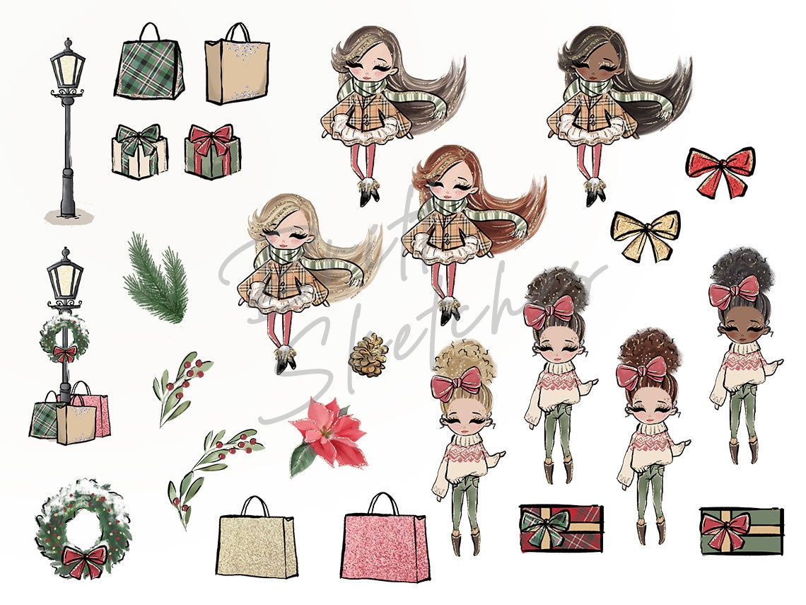 Christmas Shopping Clipart Gifts Christmas Planner Stickers - Etsy