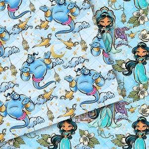 Jasmine Digital Paper, Arabian Princess, Cute Kids Art, High Res JPG ...