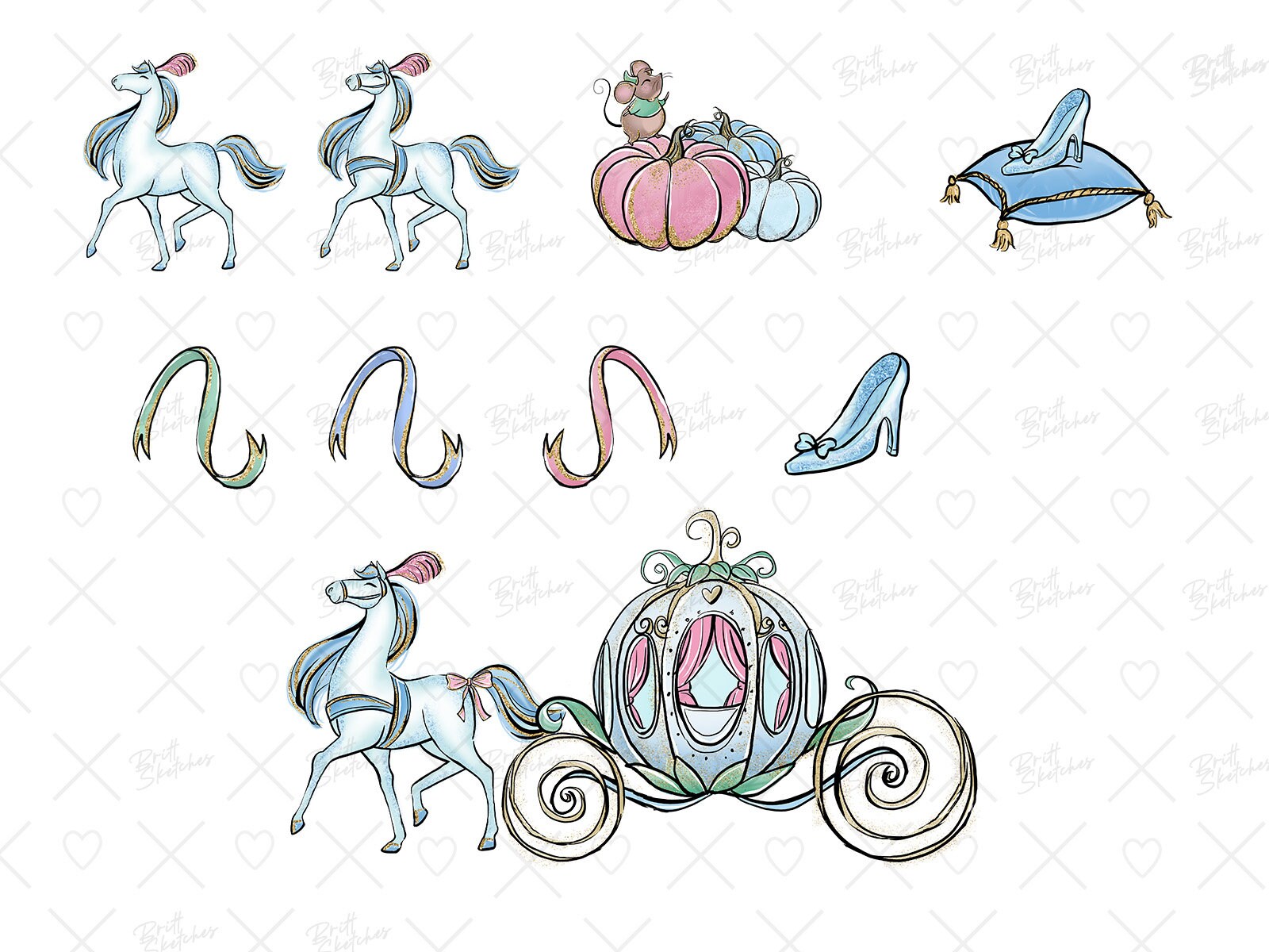 Cinderella Clipart Fairy Tale Princess Glass Slipper - Etsy