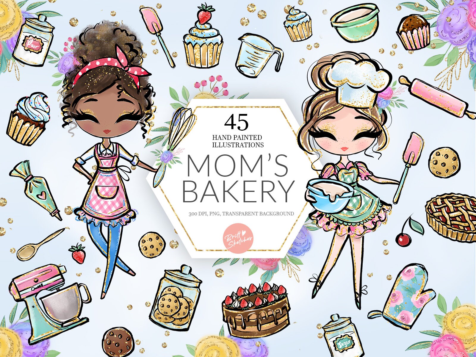 Bakery Clipart Mom Baking PNG Kitchen Supplies Sweets - Etsy