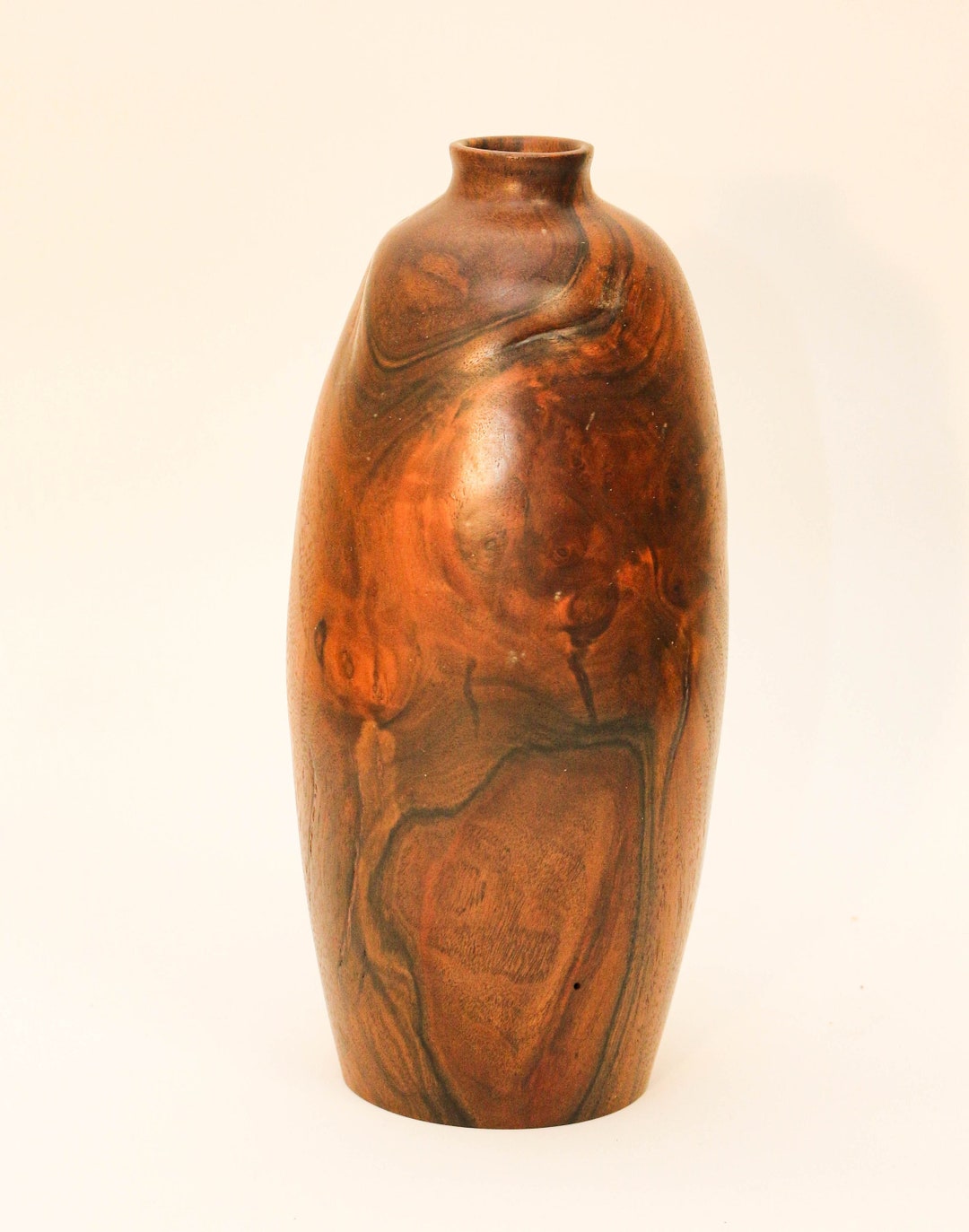 Exotic Hand Turned Black Walnut Vase 10" Tall, 4-1/2" Diameter - Etsy