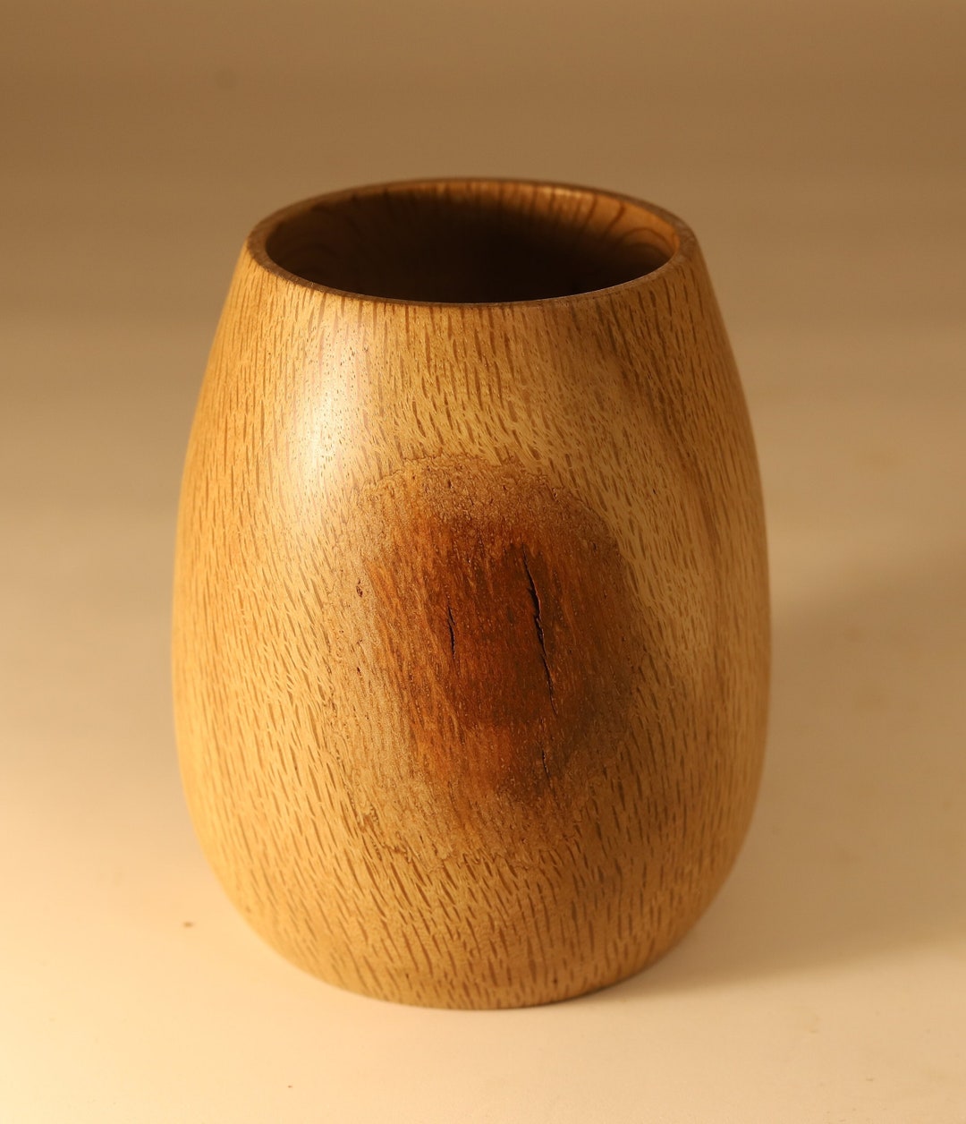 Oak Cup 5-1/4 inch tall, 4 inch Diameter Polyurethane finish - Etsy ...