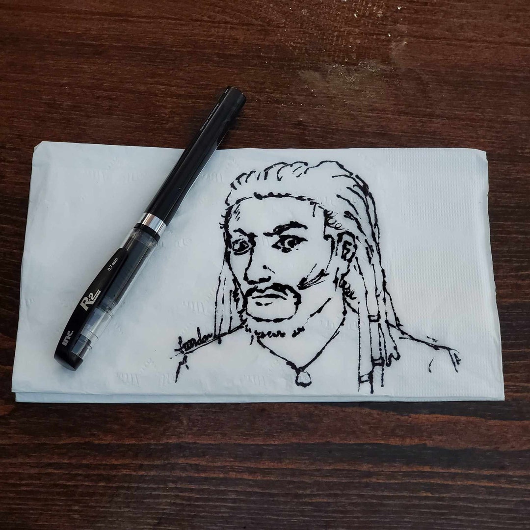 Original Sketch From Local Artist. Drawn on a Napkin. One of a Kind. - Etsy