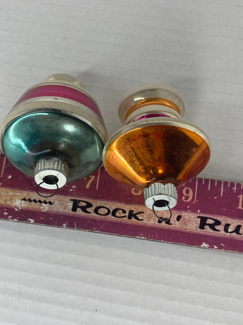 Vintage Shiny Brite Pink Copper White Atomic Christmas Ornament Made ...