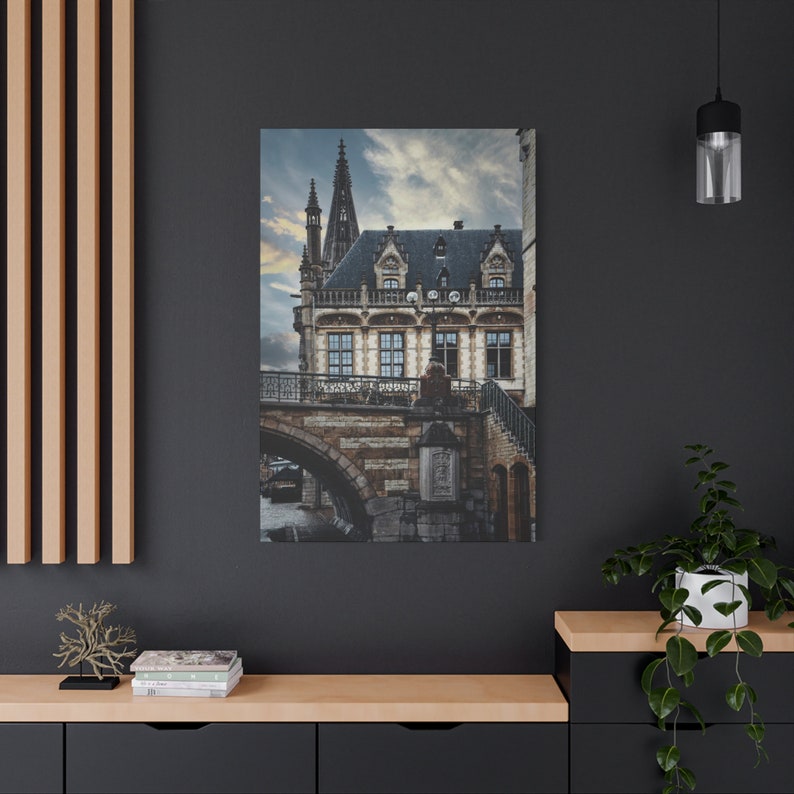 Flemish Medieval City of Ghent, Belgium - Premium Matte Canvas ...
