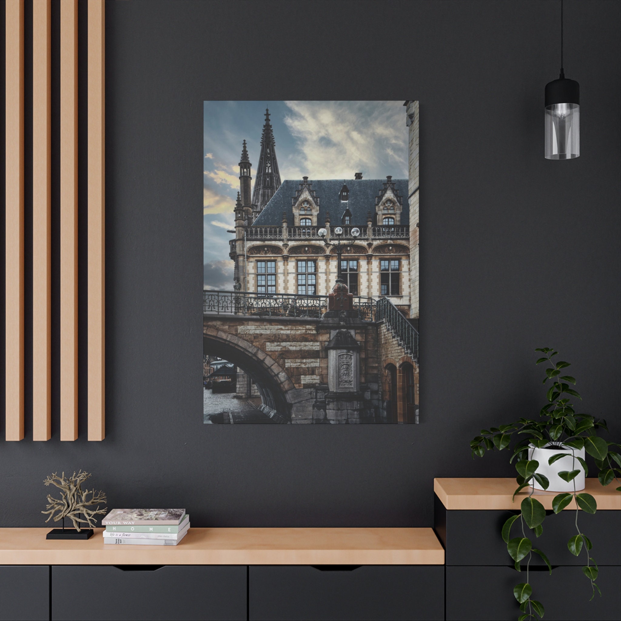 Flemish Medieval City of Ghent, Belgium - Premium Matte Canvas ...