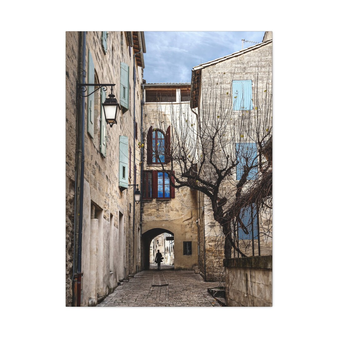 French Medieval Town of Uzes - Premium Matte Canvas, Photography Print ...