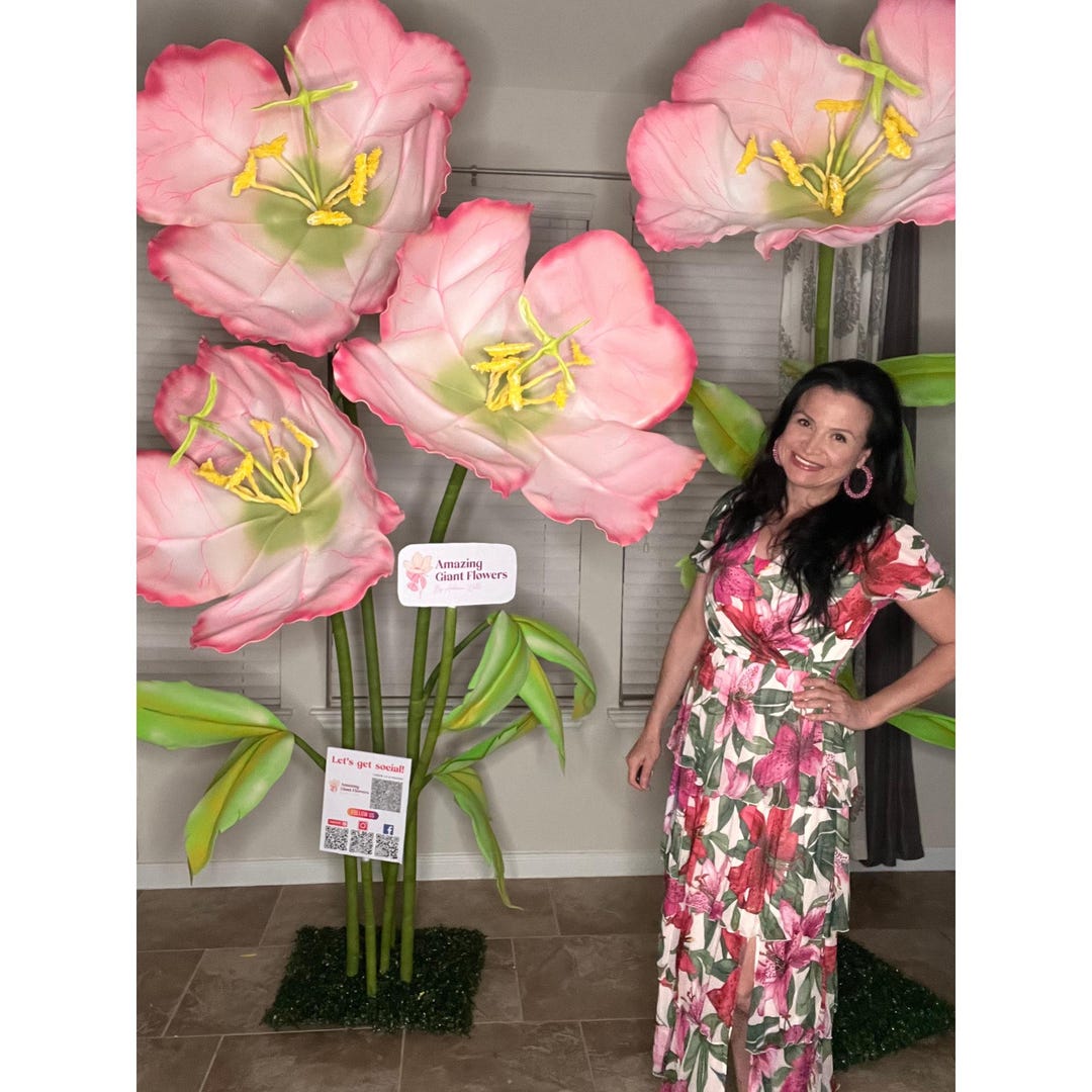 Handcrafted Giant Primrose Flower: Floral Selfie Station, Wedding Party ...