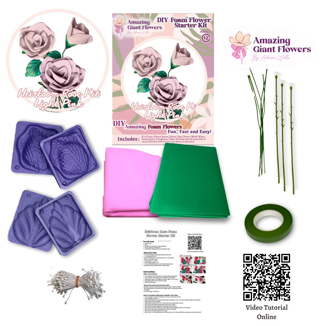 DIY Heirloom Soft Pink Rose Foam Flower Starter Kit - Etsy