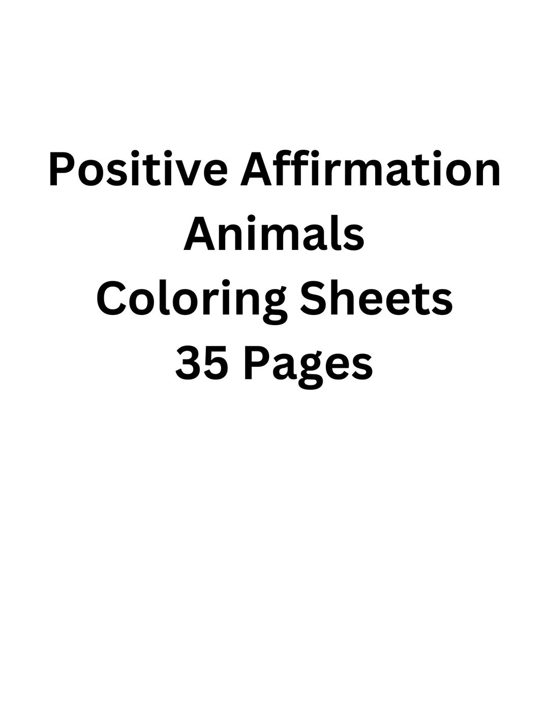 Positive Affirmation Animals Coloring Sheets 35 Pages - Etsy