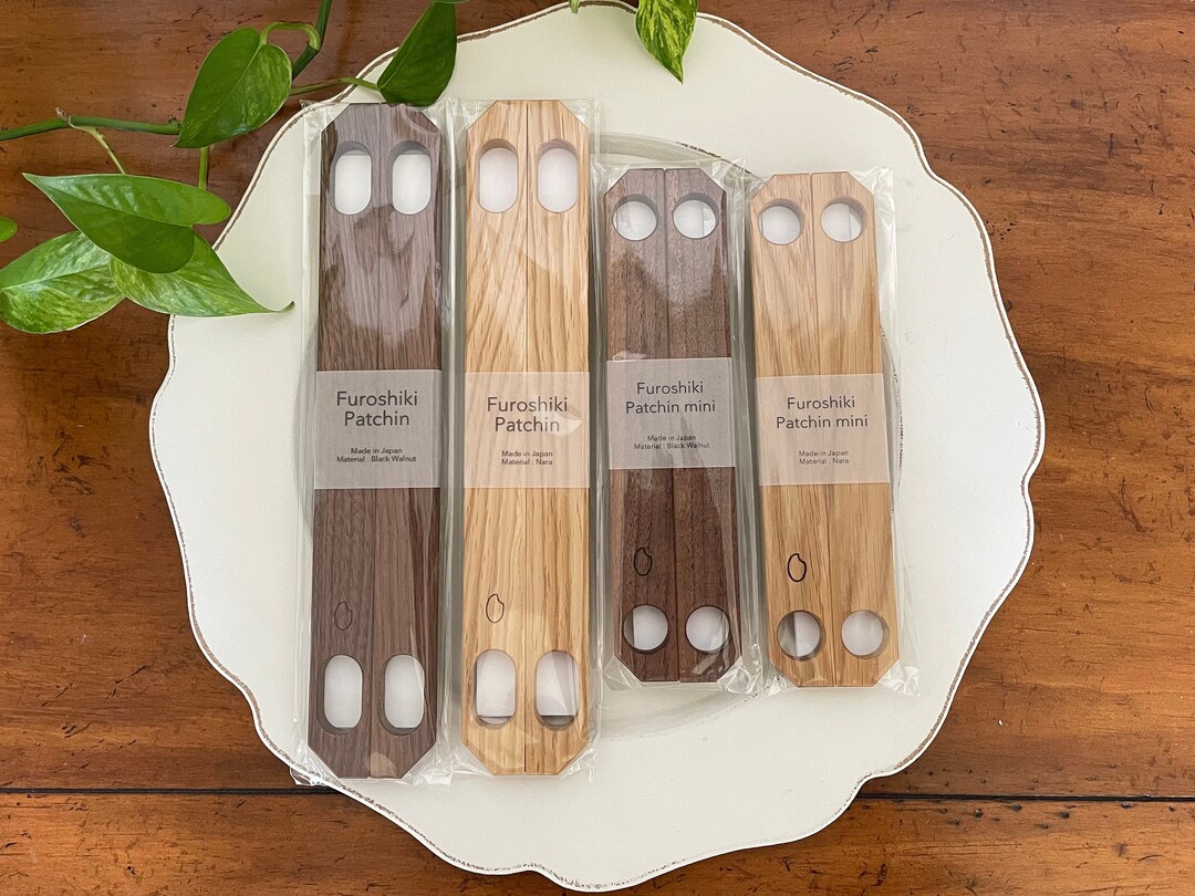 Furoshiki Patchin, Wooden Handle for Furoshiki Bag, Bag With a Magnetic ...