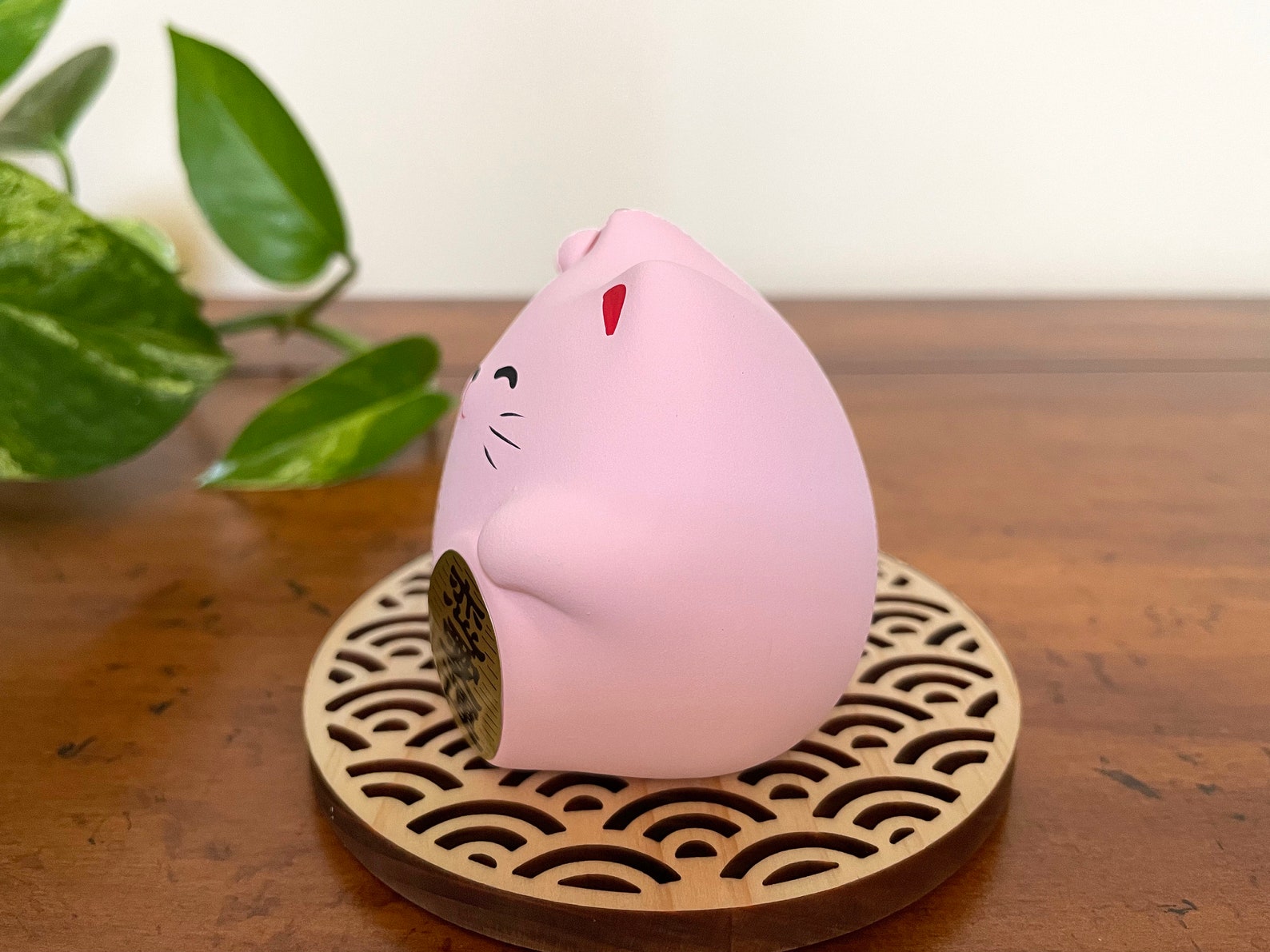 Pink Japanese Lucky Cat Statue Maneki Neko Romance and Love - Etsy