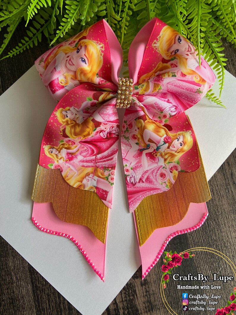 Handmade Hair Bow, Aurora Inspired Hair Bow, Princess Hair Bow. - Etsy