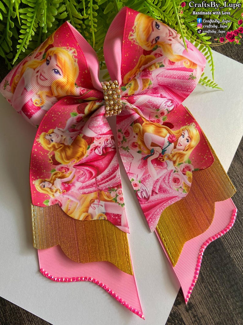 Handmade Hair Bow, Aurora Inspired Hair Bow, Princess Hair Bow. - Etsy