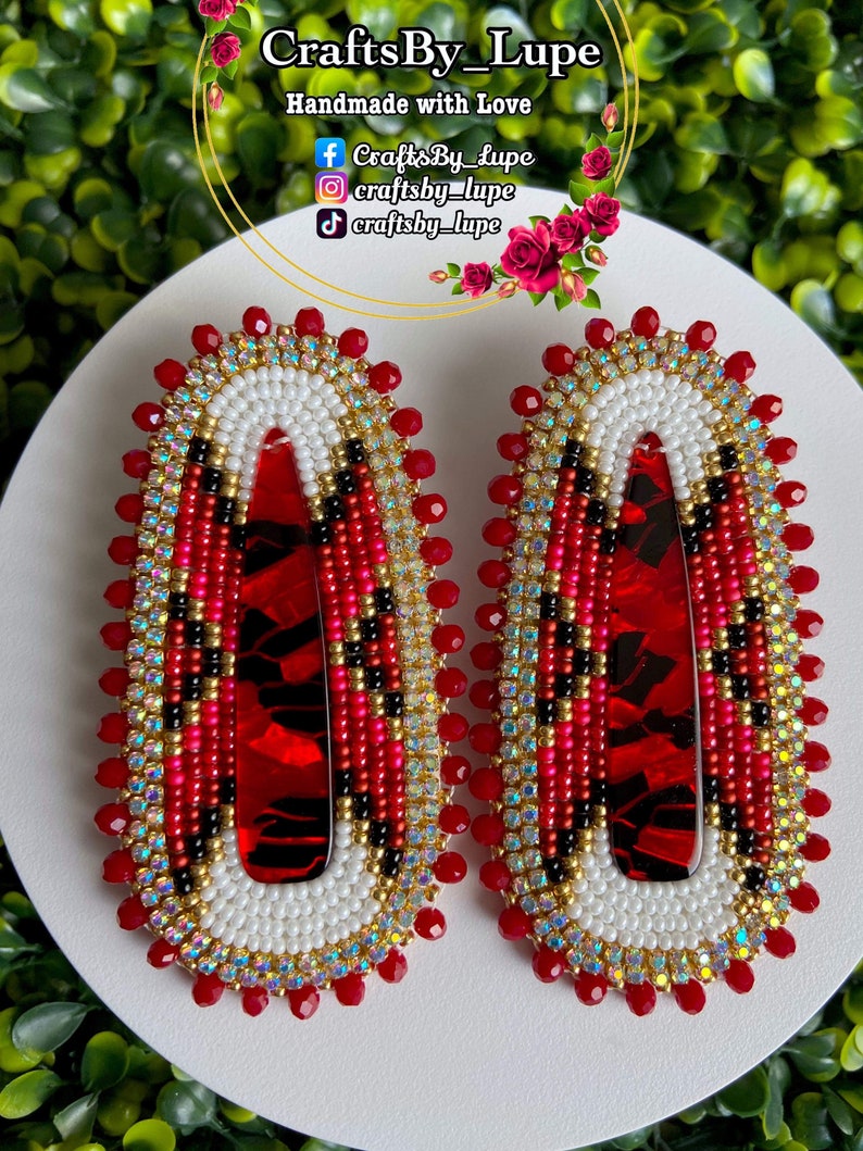 Handmade Beaded Earrings With Fingernail Post at Back. - Etsy