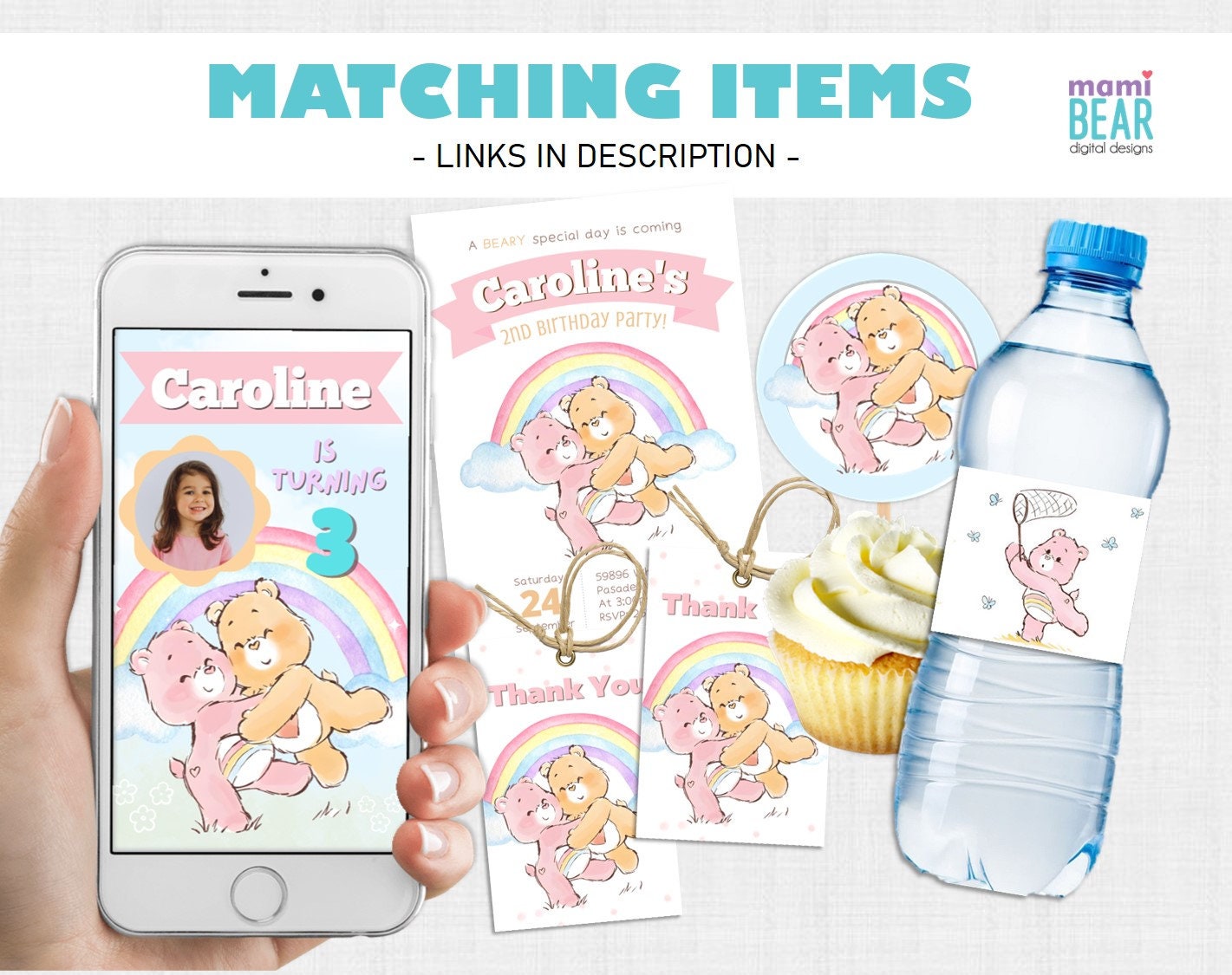 Cute Bears Toppers Bears Cupcake Toppers Bears Birthday Printables Cute ...