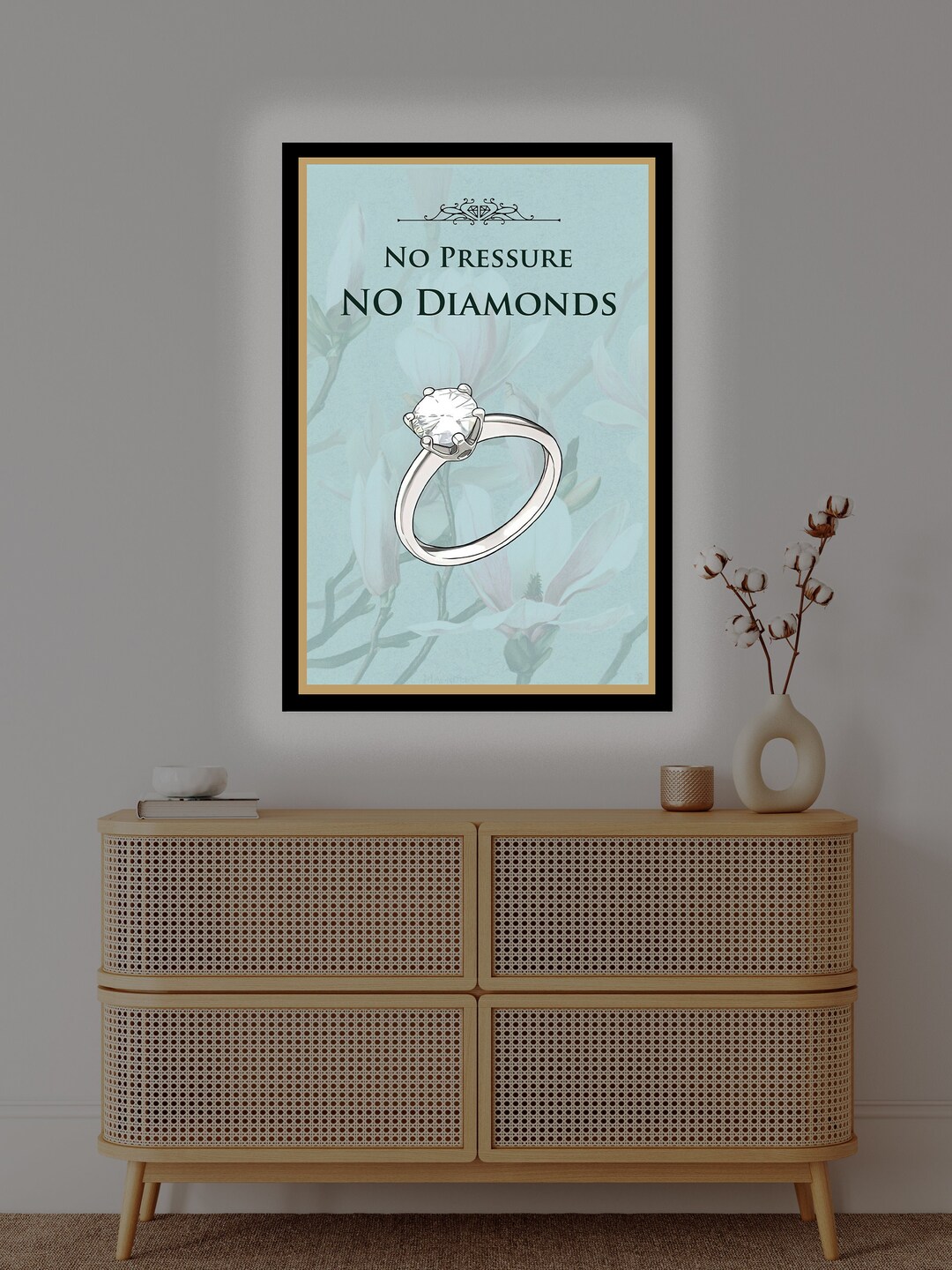 LED Light Box Frame. No Pressure No Diamonds. Wall Decor. Office/ Home ...