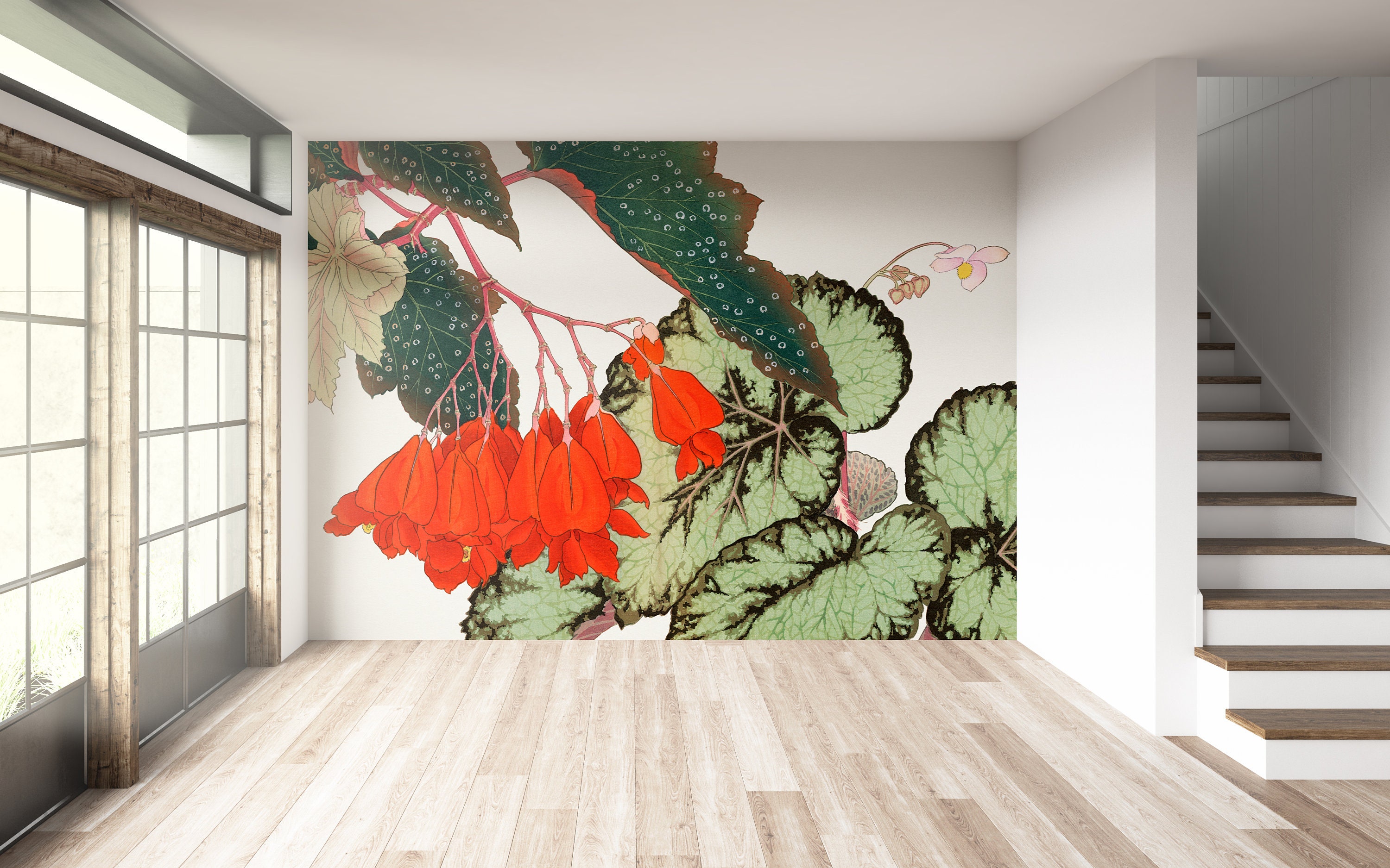 Japanese Art Mural Wallpaper Wall Décor Peel and Stick or - Etsy
